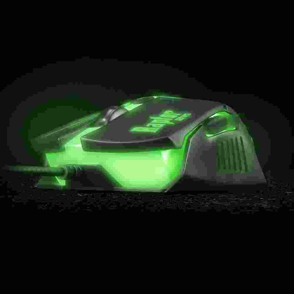 Mouse Gamer USB Raptor OM-801 Preto/Verde Fortrek | eFácil