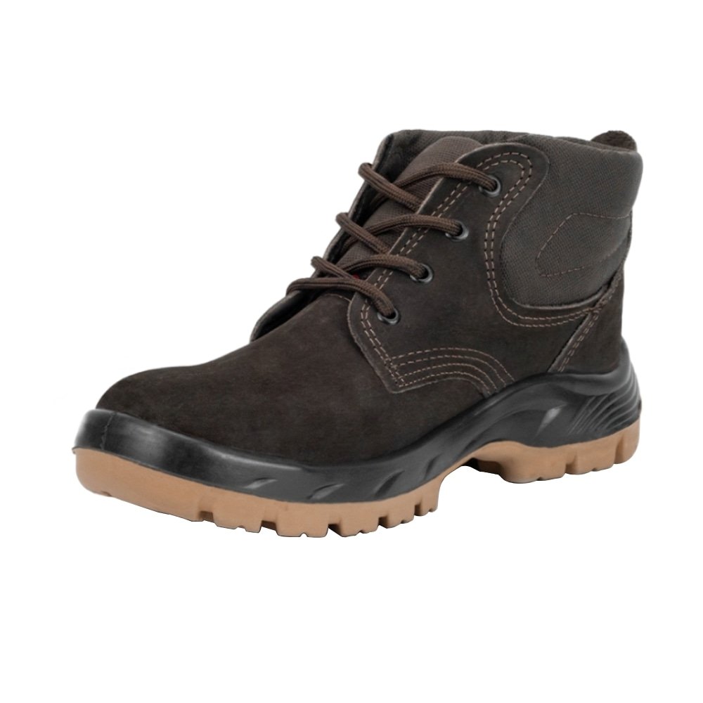 Botina de Segurança Crival Nobuck PU Bidensidade Biqueira PVC Marrom ...