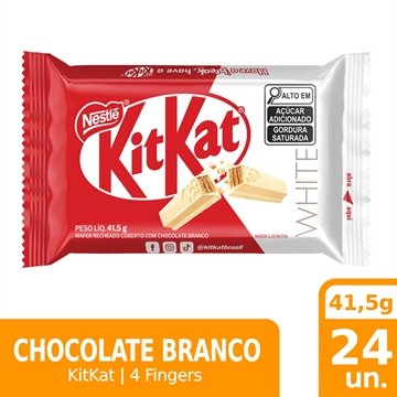 Chocolate Nestlé Kit Kat 4F Branco 41,5g - Embalagem com 24 Unidades ...
