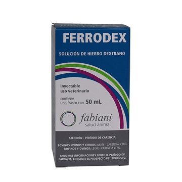 Ferrodex Injetável 50ml fabiani - Produto Veterinário - eFácil